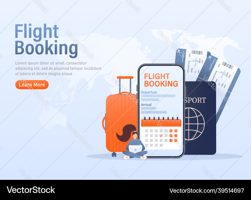 Flyer design for promotion flight tickets Vector Image