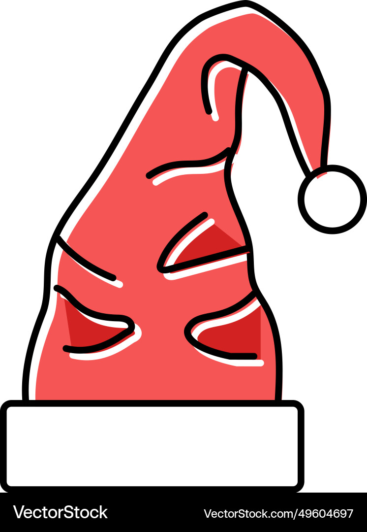 Hat elf christmas cute color icon Royalty Free Vector Image