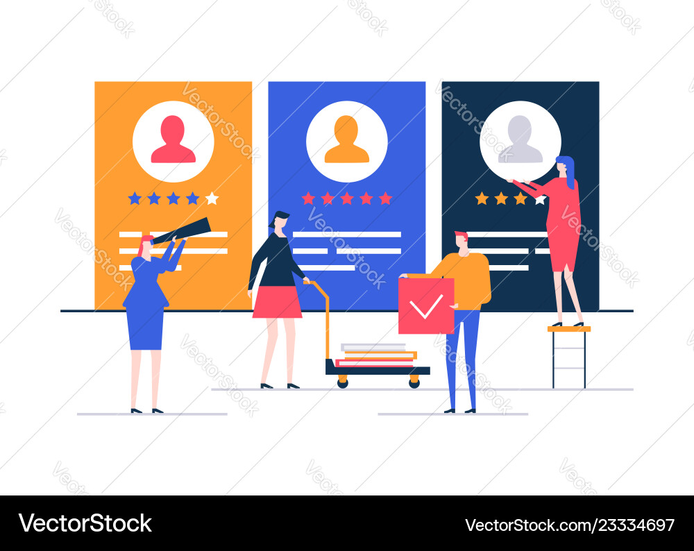 Hr management - flat design style colorful Vector Image