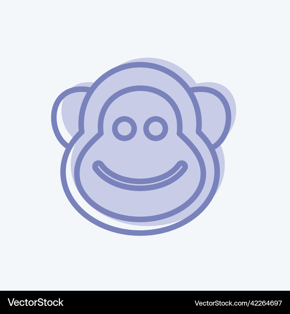 Icon monkey suitable for animal symbol two tone Vector Image