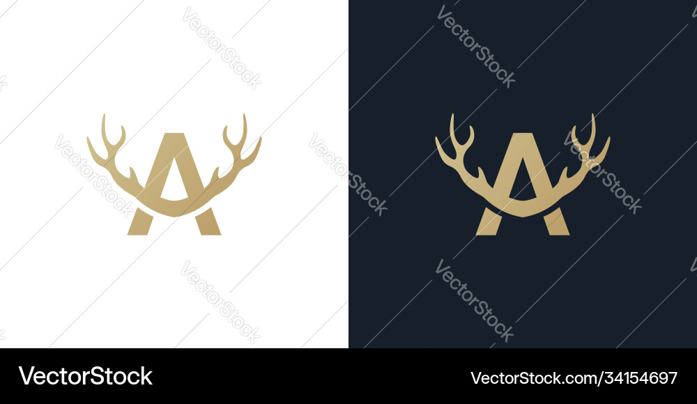 Letter a antler logo design creative logo design Vector Image