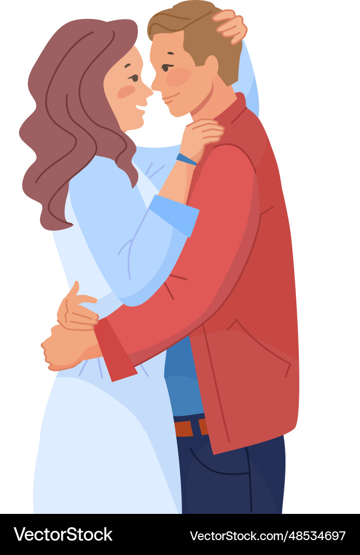 Love happy couple hugging Royalty Free Vector Image