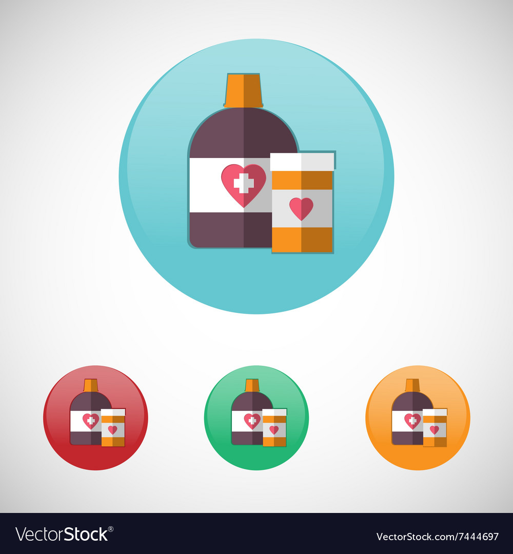 Mixture solution bottles icon set Royalty Free Vector Image