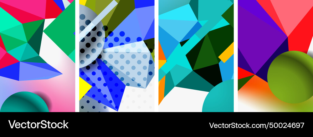 Set of geometric abstract composition with spheres