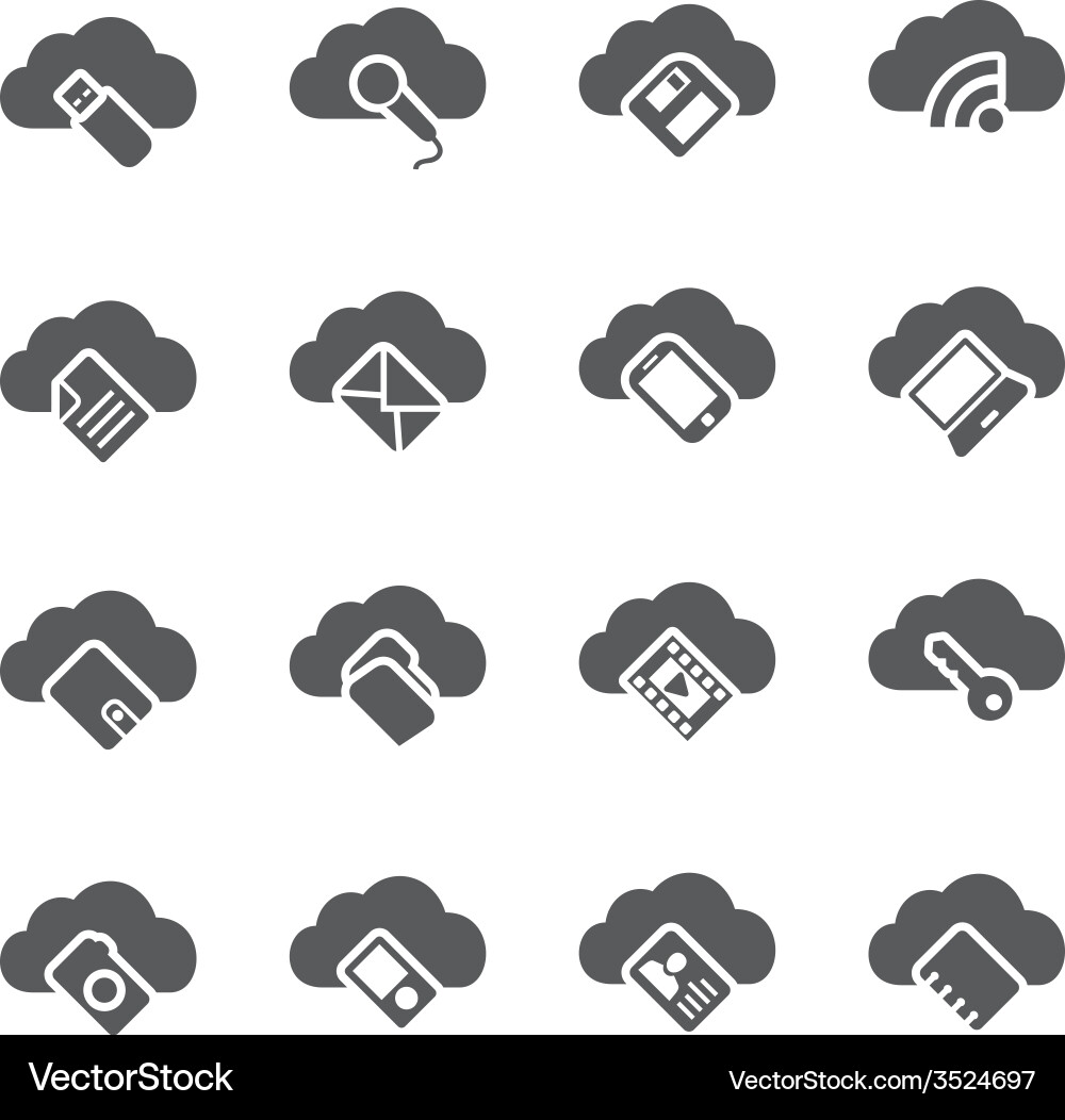 Set of icons cloud storage concept Royalty Free Vector Image