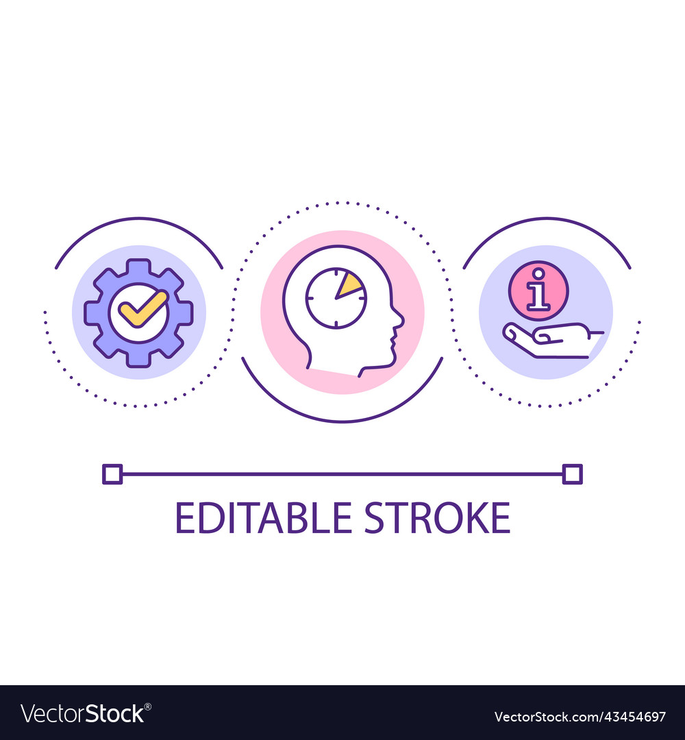 Short-term memory in learning loop concept icon Vector Image
