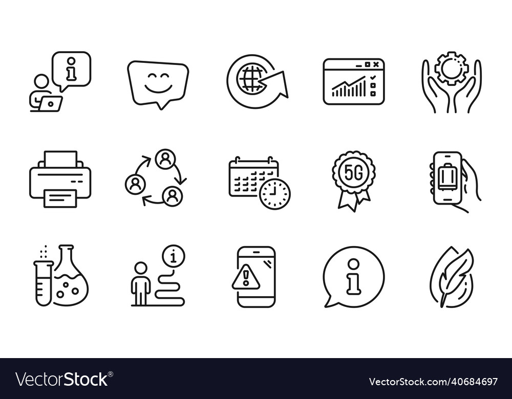 Technology icons set included icon as teamwork Vector Image
