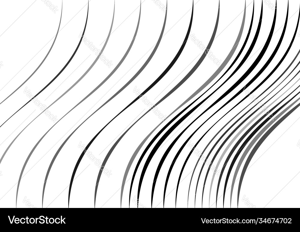 Abstract wavy waving billowy and undulating lines Vector Image