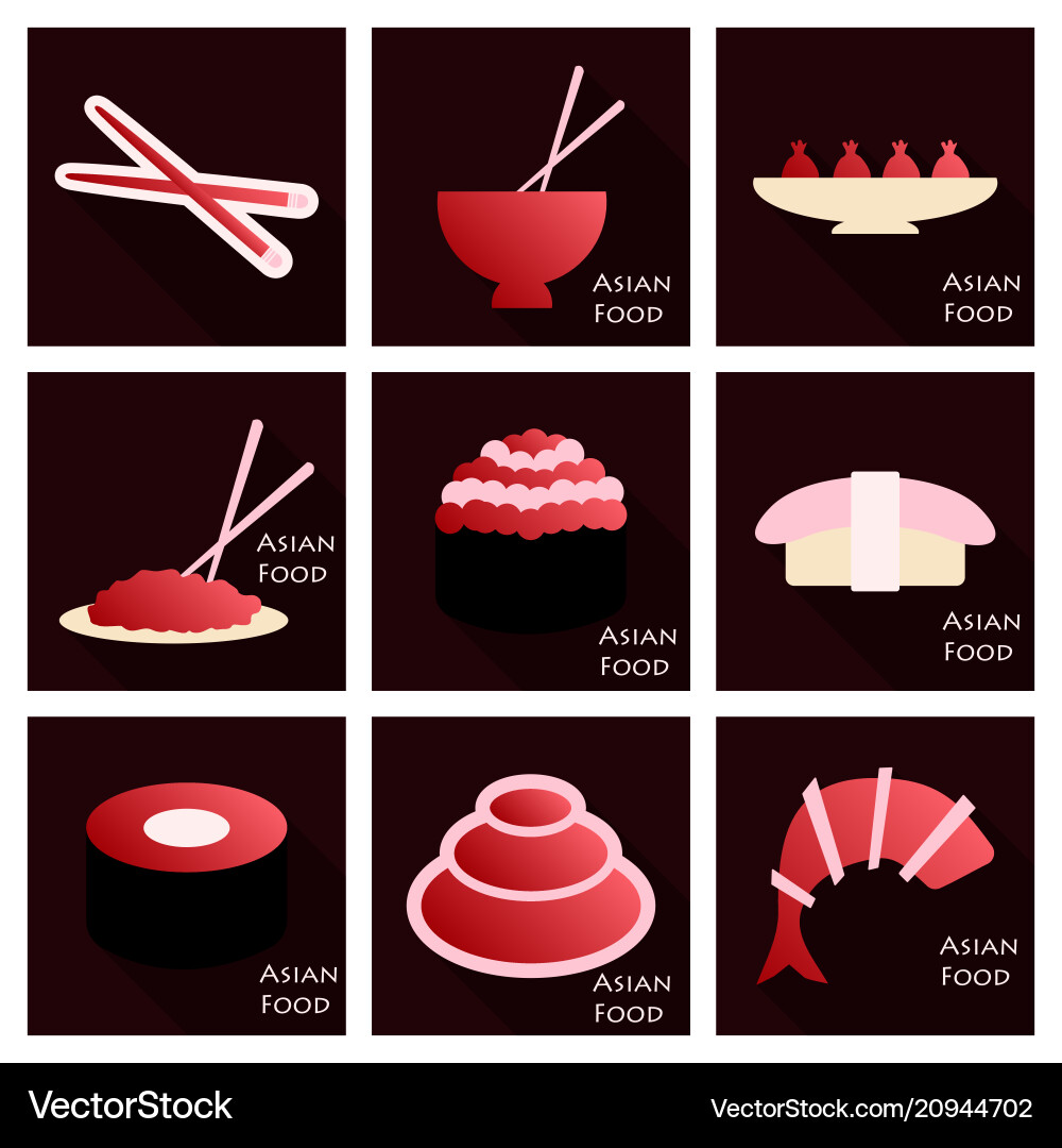 Asian food background poster Royalty Free Vector Image