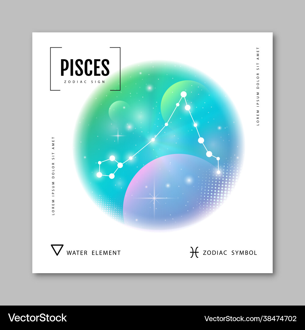 Astrology pisces zodiac constellation Royalty Free Vector