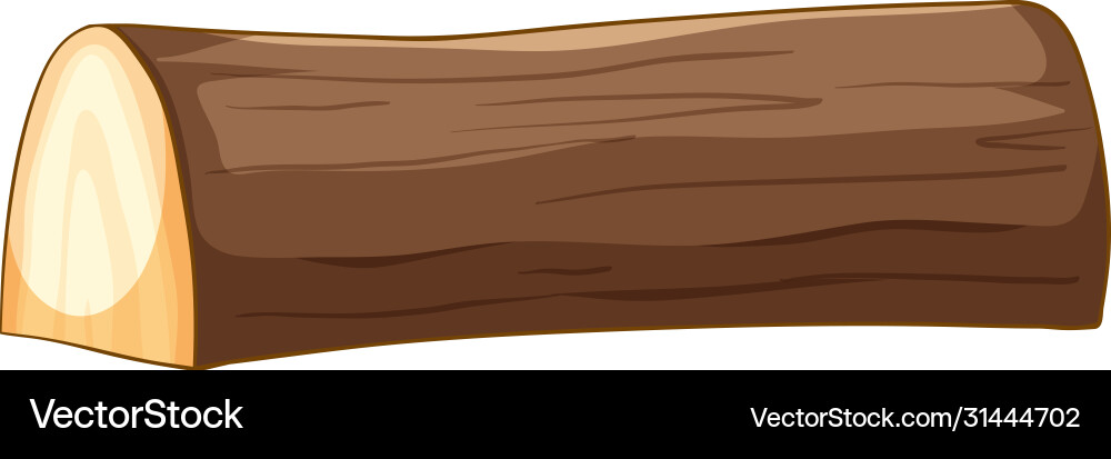 Big brown timber in cartoon style on white Vector Image