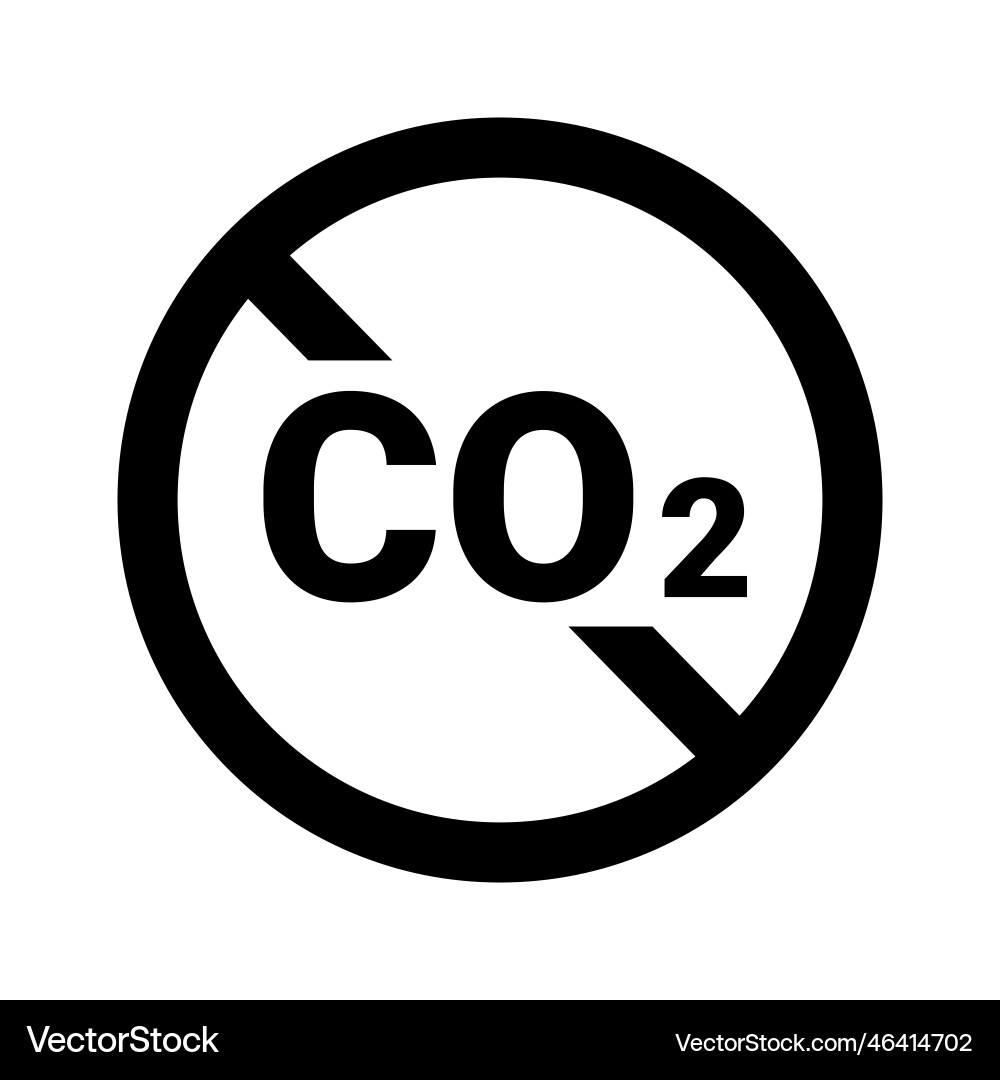 Co2 prohibition sign or carbon dioxide reduction Vector Image