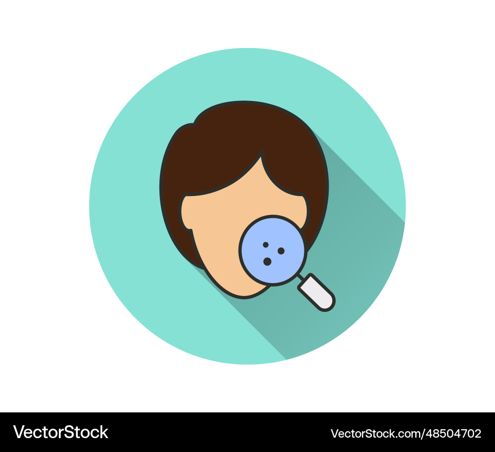 Facial skin treatment flat icon with long shadow Vector Image