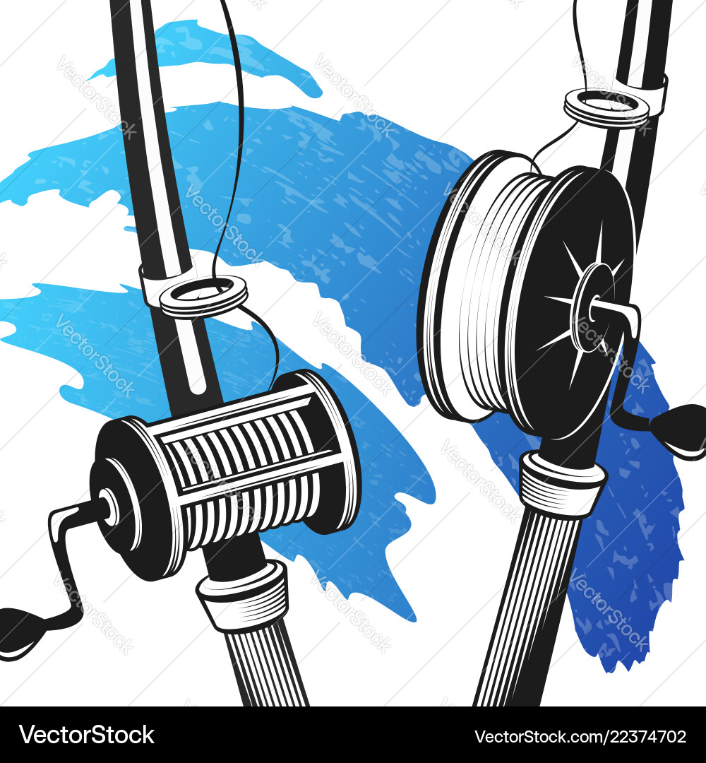 Fishing rods for fishing Royalty Free Vector Image