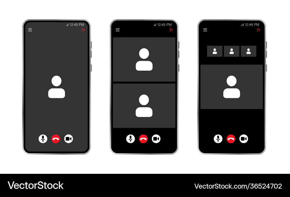 Group video meeting ui conference calls Royalty Free Vector