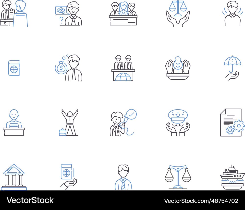 Human rights outline icons collection human Vector Image