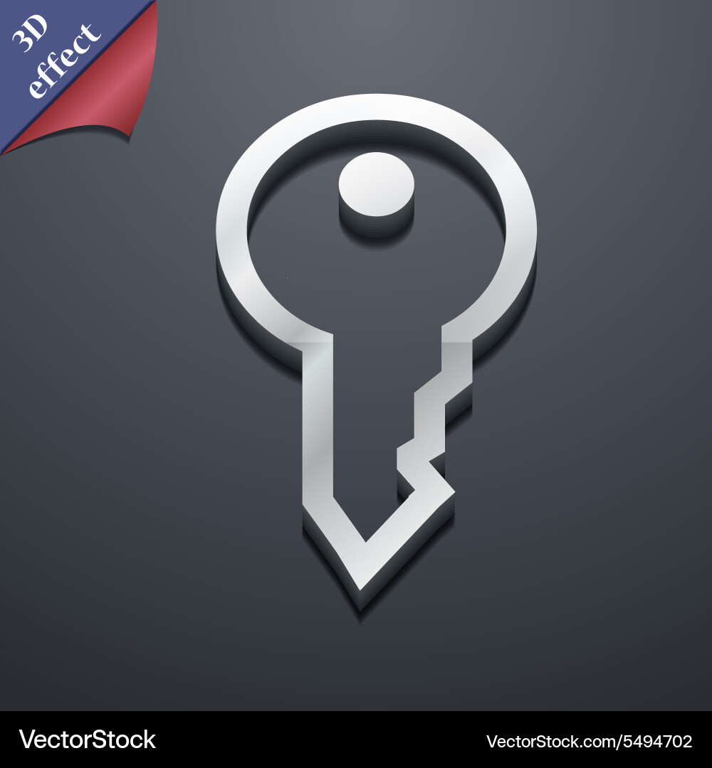 Key icon symbol 3d style trendy modern design Vector Image