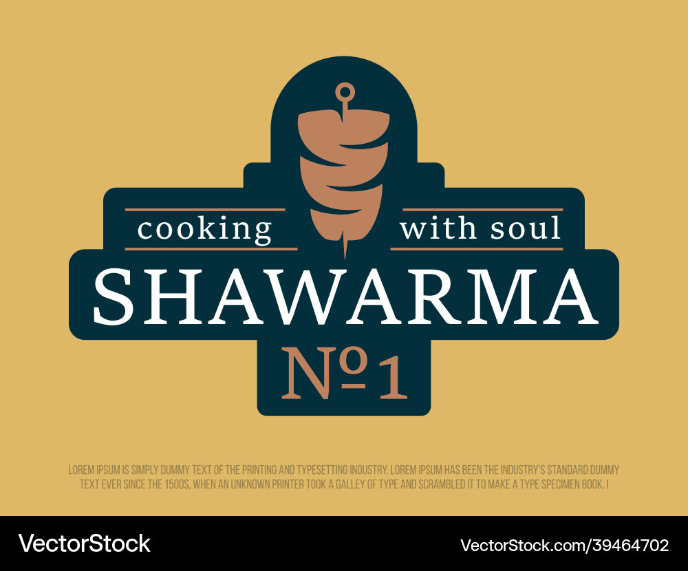 Modern professional shawarma logo in restaurant Vector Image