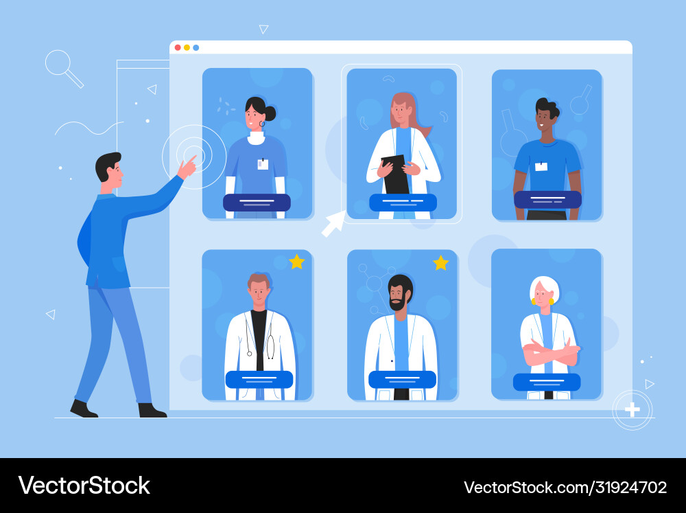 Online registration on doctor appointment Vector Image