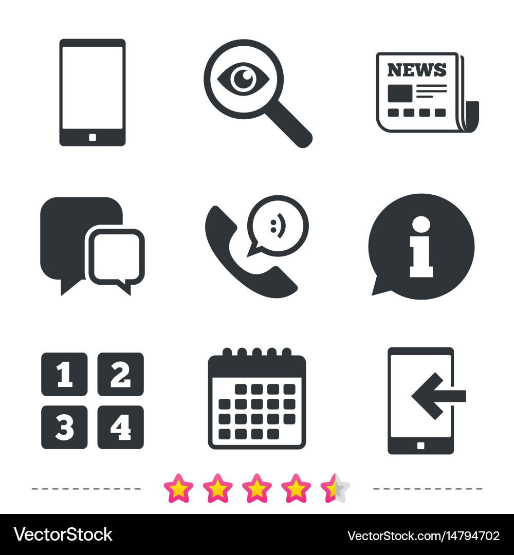 Phone icons call center support symbol Royalty Free Vector