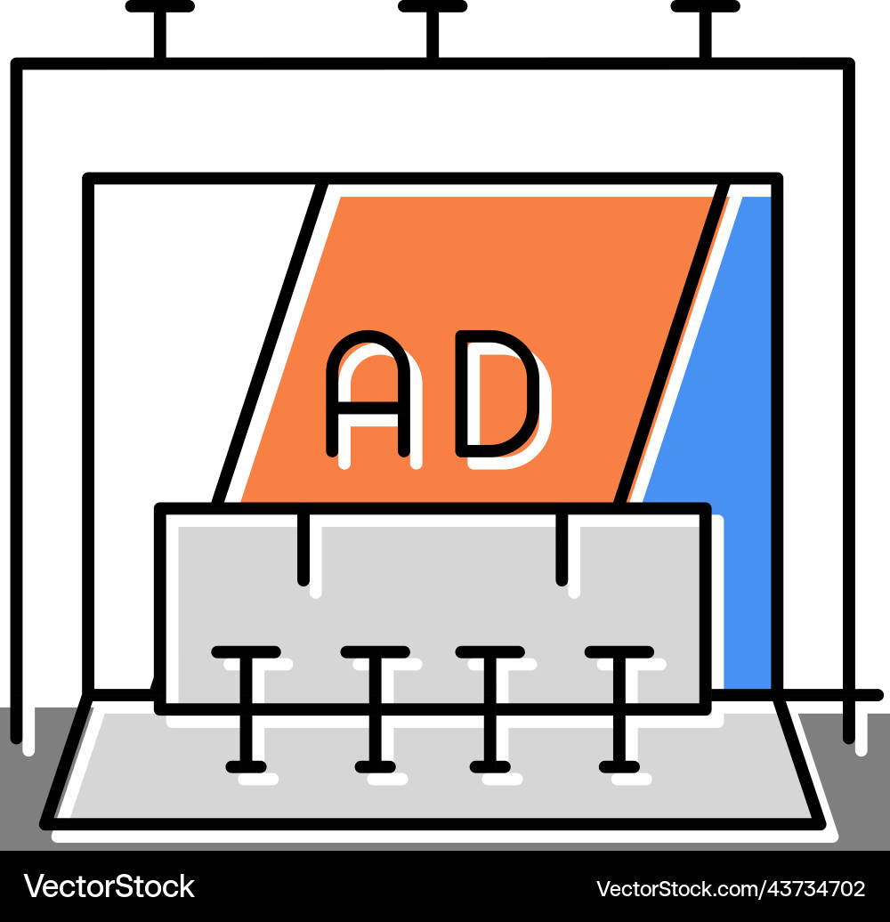 Stand exhibition promo color icon Royalty Free Vector Image