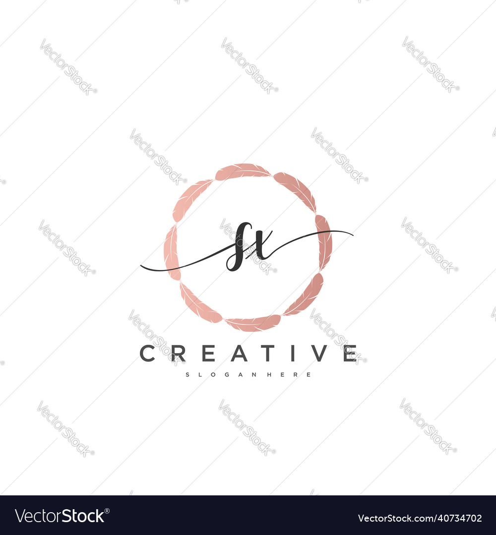 Sx initial handwriting minimalist geometric logo Vector Image Sx initial handwriting minimalist geometric logo Vector Image