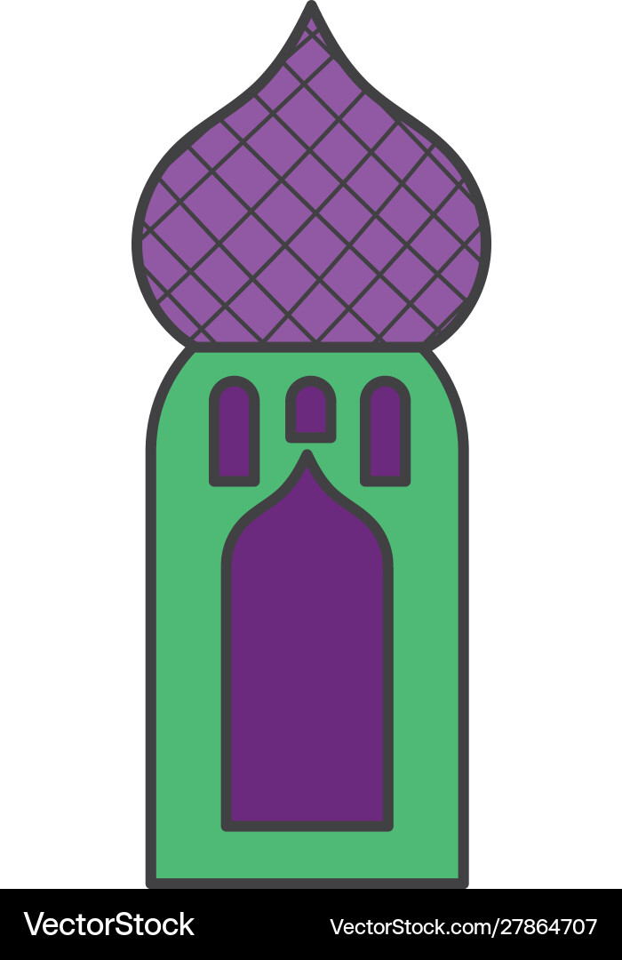 Arabic castle tower classic antique icon Vector Image