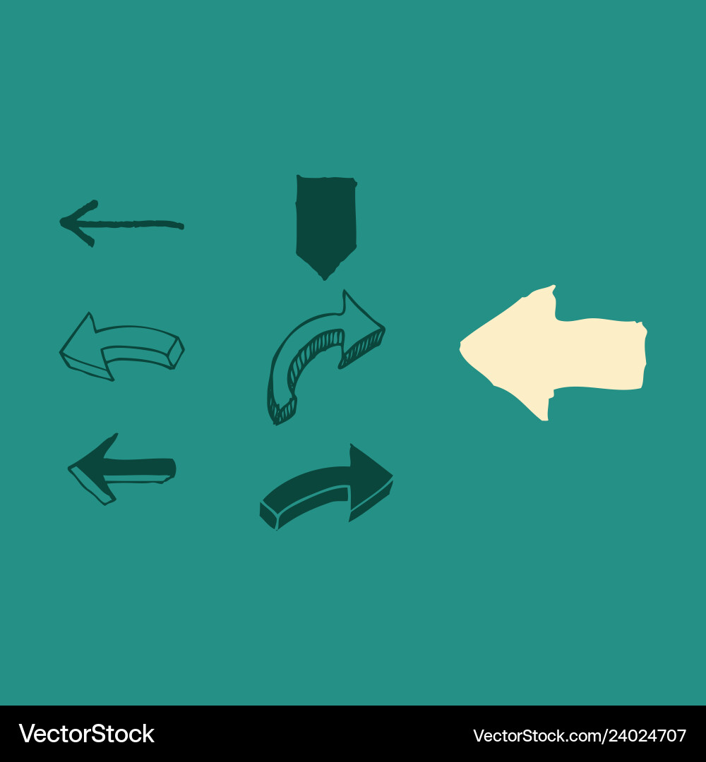 Arrows collection with elegant style and black Vector Image