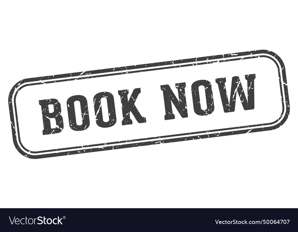 Book now stamp rectangular Royalty Free Vector Image