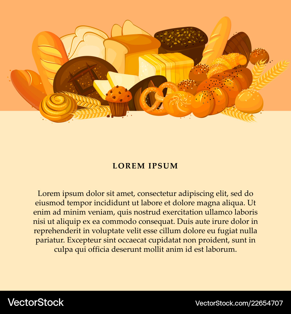 Bread banner for bakery and pastry shop template Vector Image