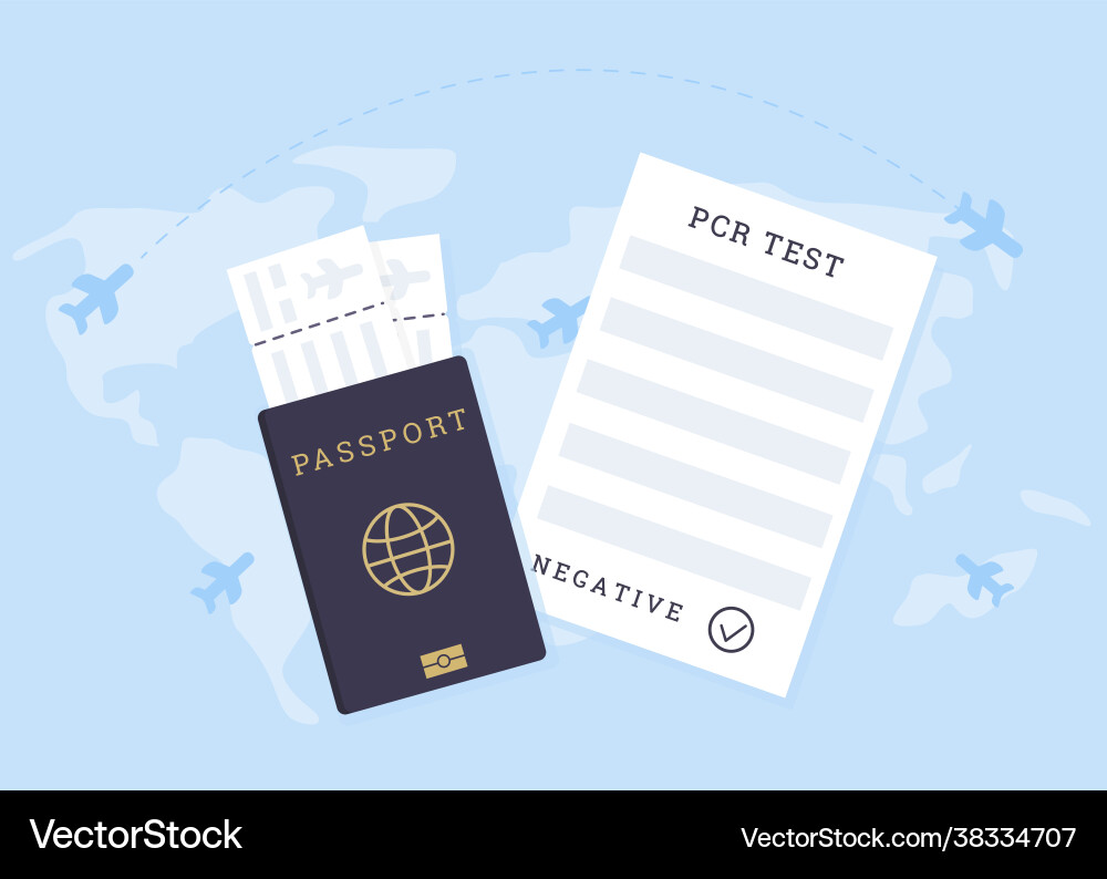 Concept travelling with fit to fly certificate Vector Image
