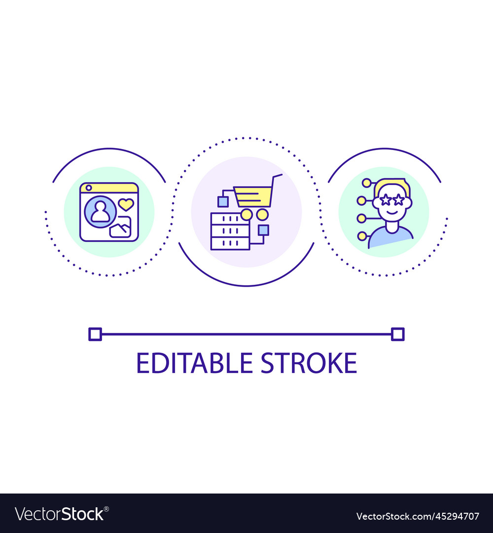 Customer data collecting loop concept icon Vector Image