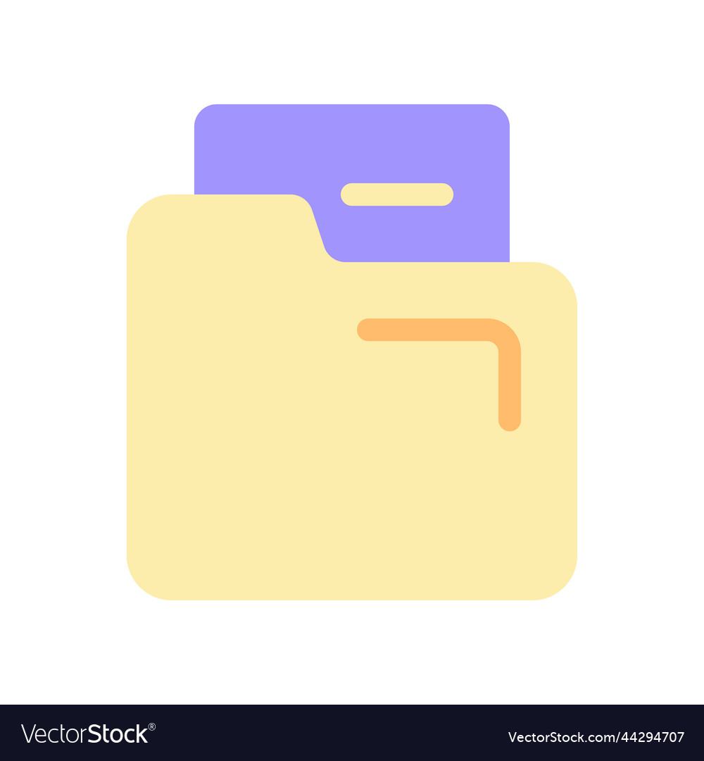 Document in folder pixel perfect flat gradient Vector Image