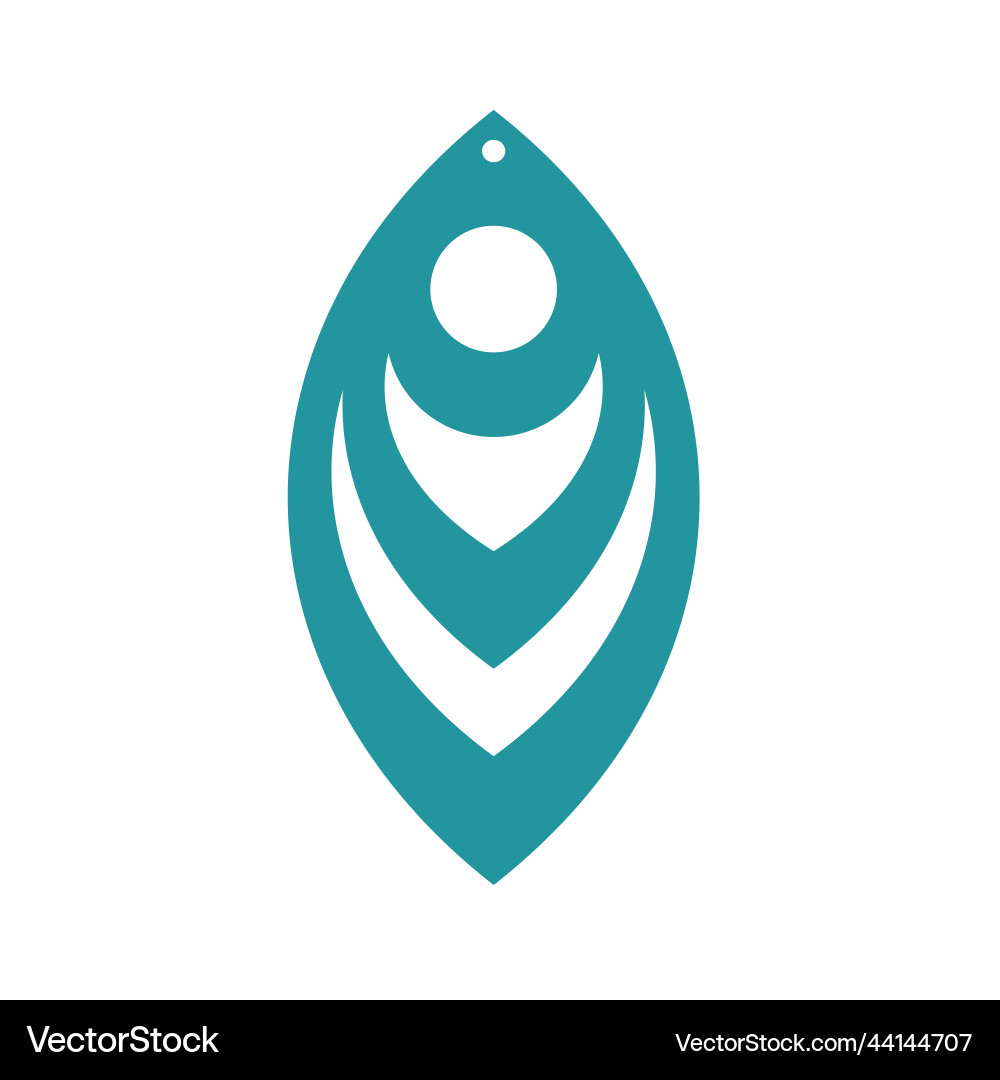 Earrings template beautiful hanging earring Vector Image
