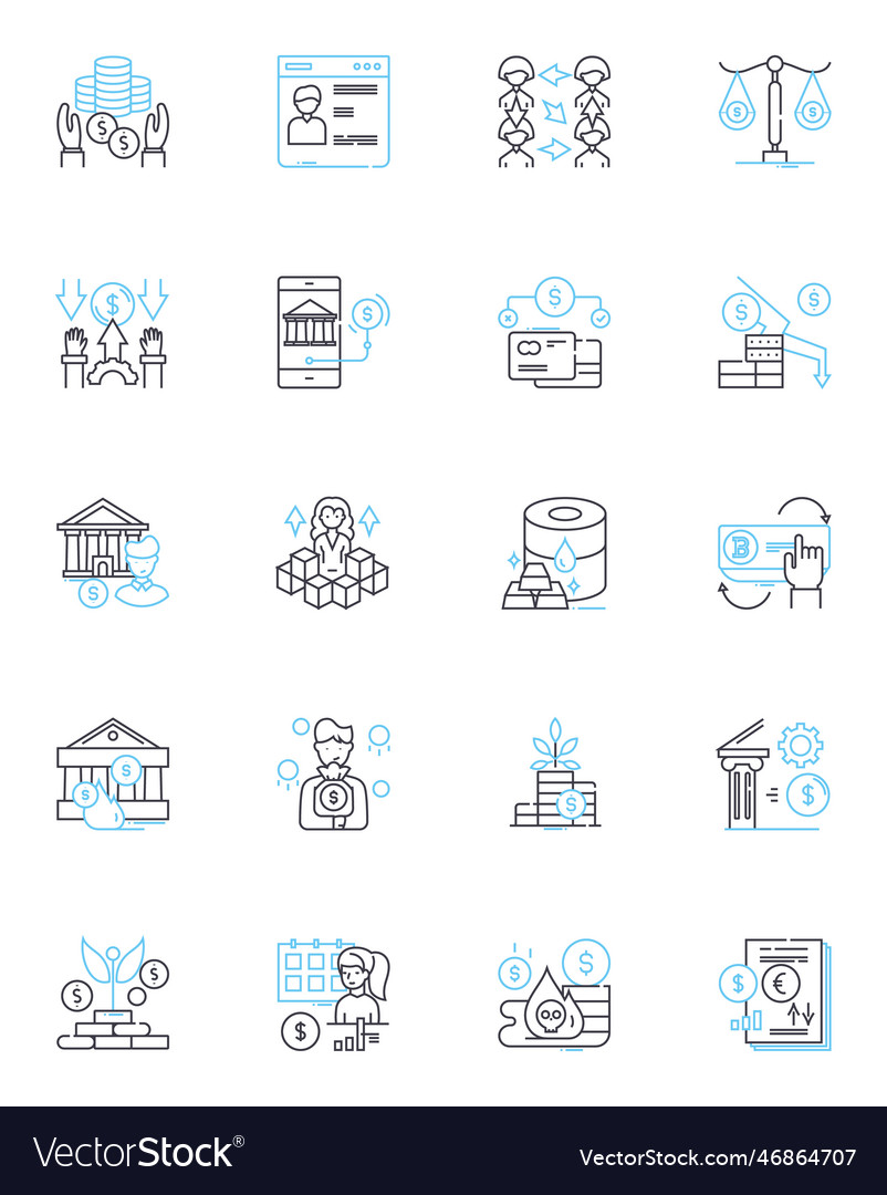 Import duties linear icons set tariffs taxes Vector Image