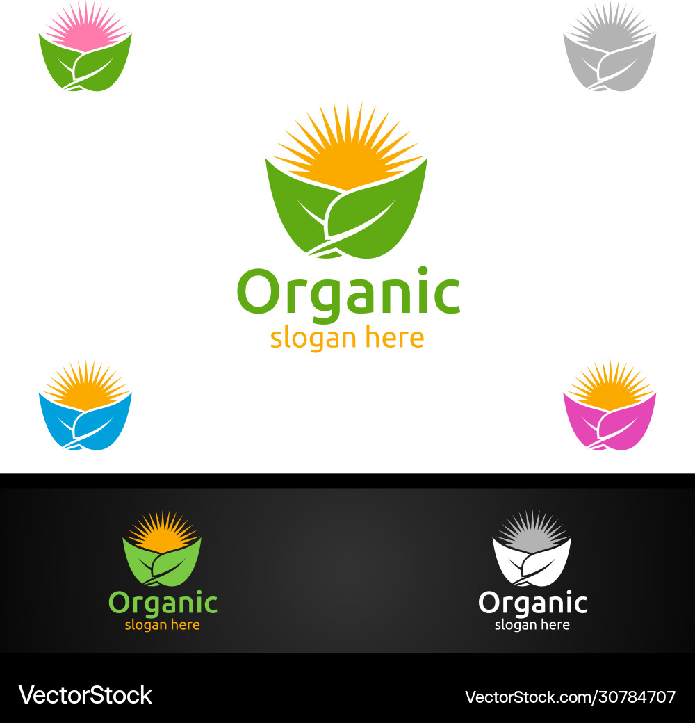 Natural and organic logo design template Vector Image