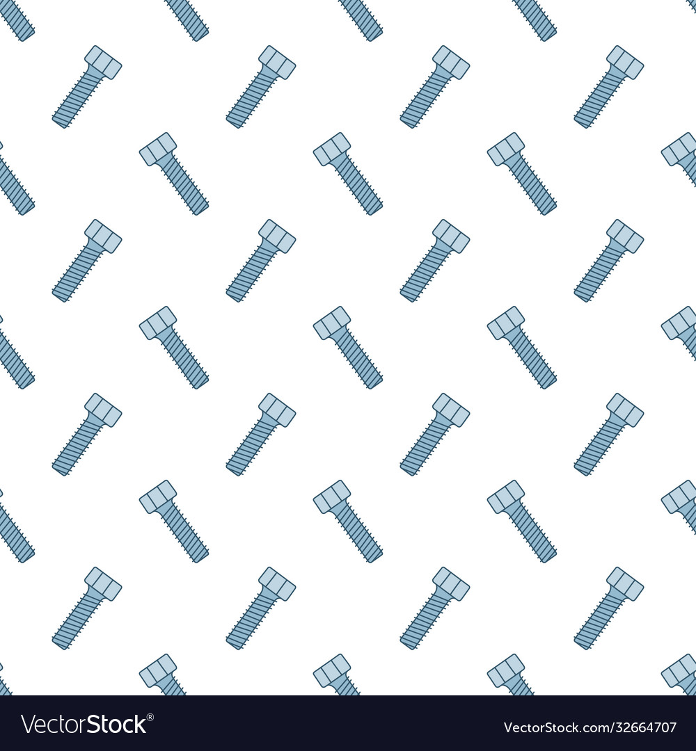 Seamless pattern with screws texture with hand Vector Image