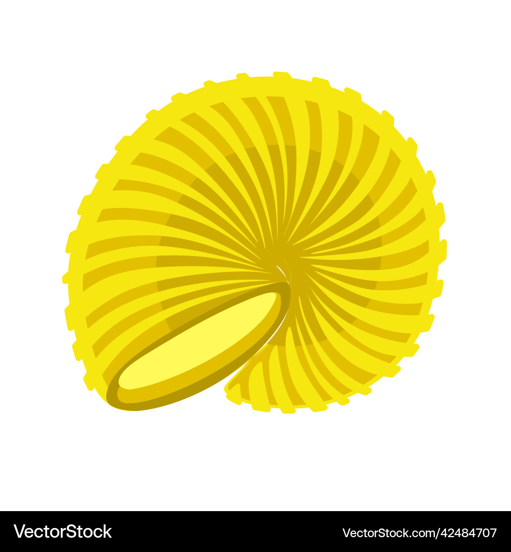 Seashell sea shell clam blue and yellow isolated Vector Image