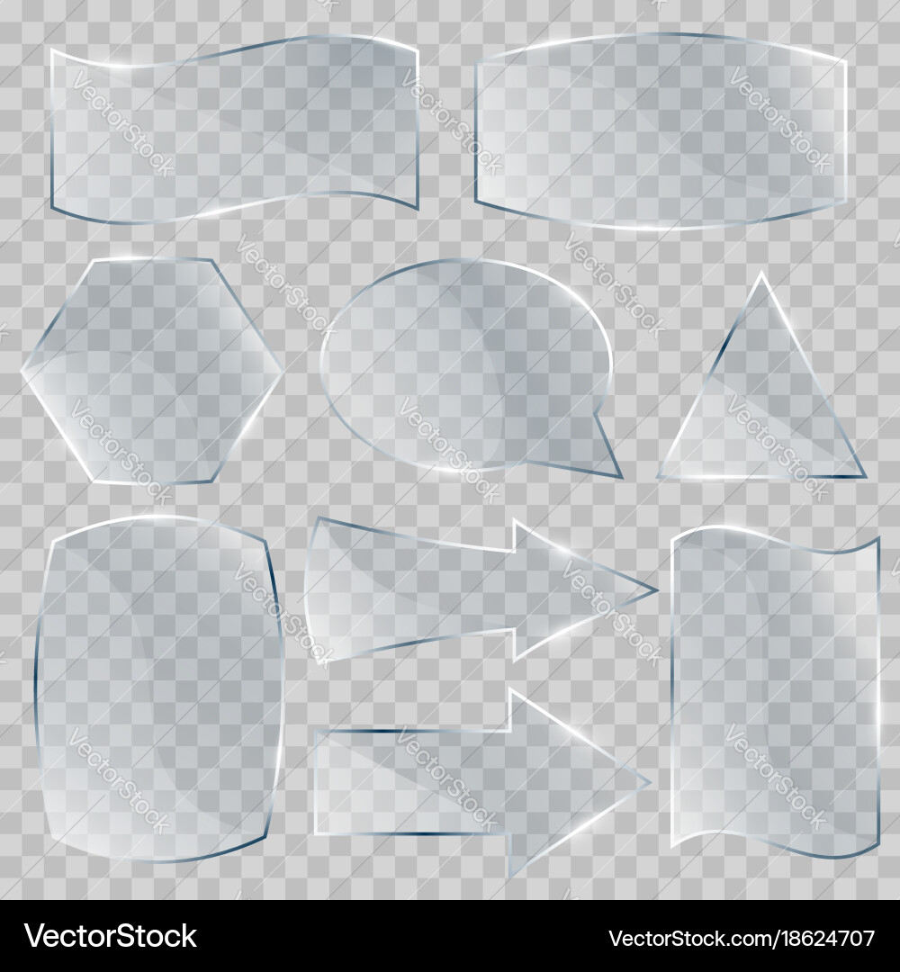 Set of glass banners Royalty Free Vector Image