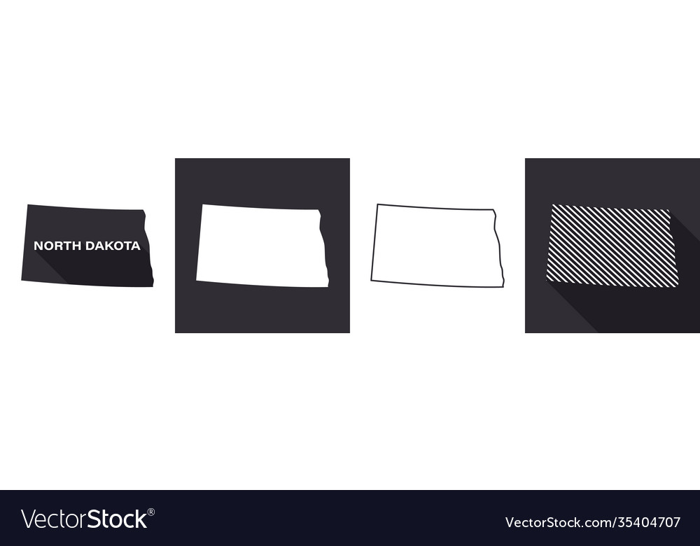 State north dakota map united Royalty Free Vector Image