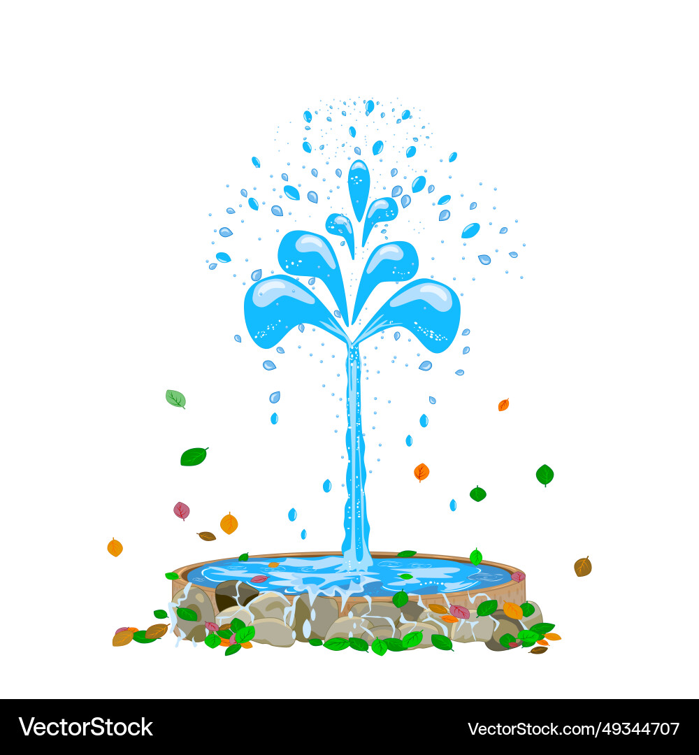 Water fountain isolated on white background Vector Image