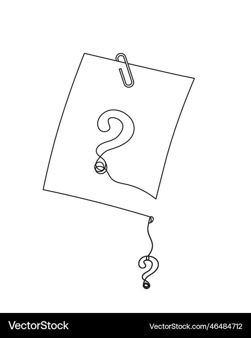 Abstract paper with paper clip and question mark Vector Image