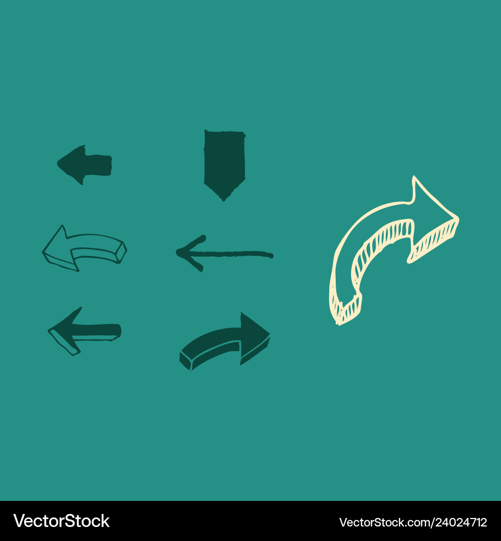 Arrows collection with elegant style and black Vector Image