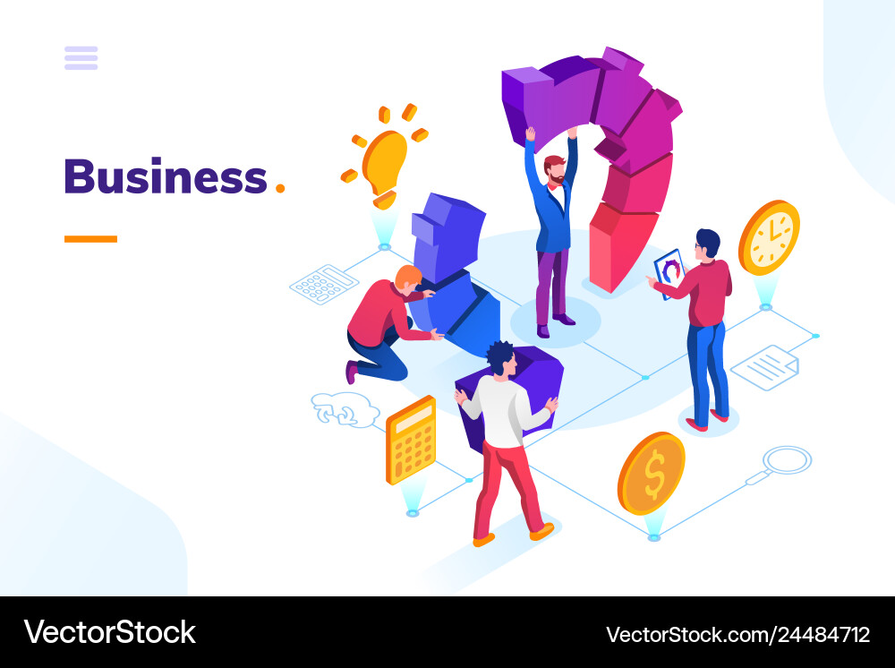 Business or finance people at office doing work Vector Image