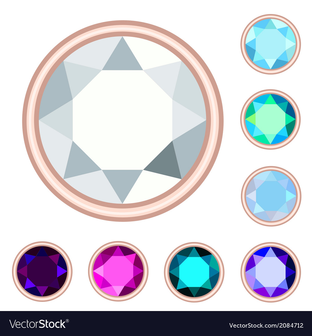 Circle gemstone set Royalty Free Vector Image - VectorStock