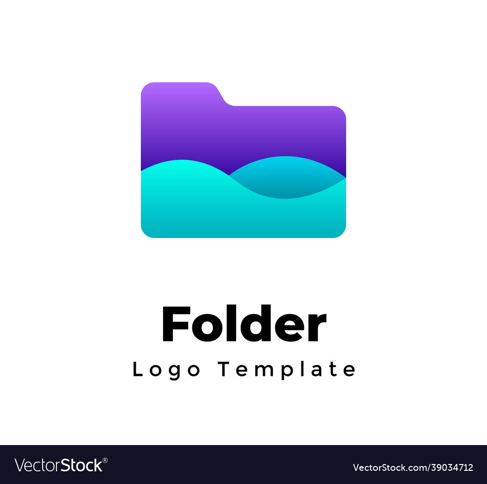 Creative logo template abstract folder Royalty Free Vector