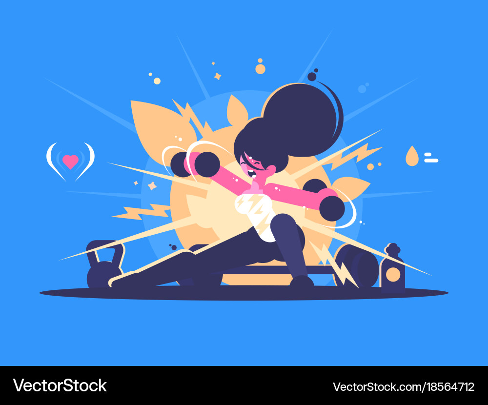 Fitness girl training Royalty Free Vector Image