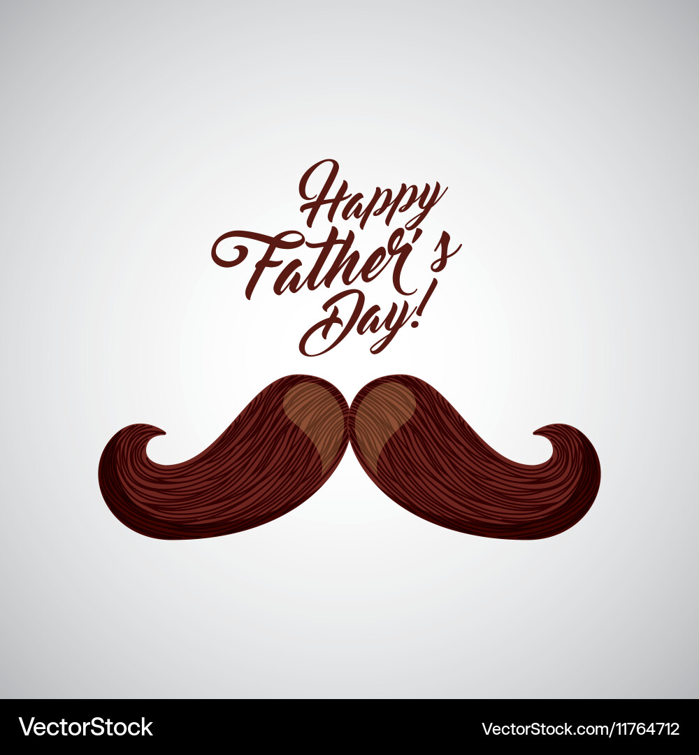 Greeting fathers day mustache icon Royalty Free Vector Image