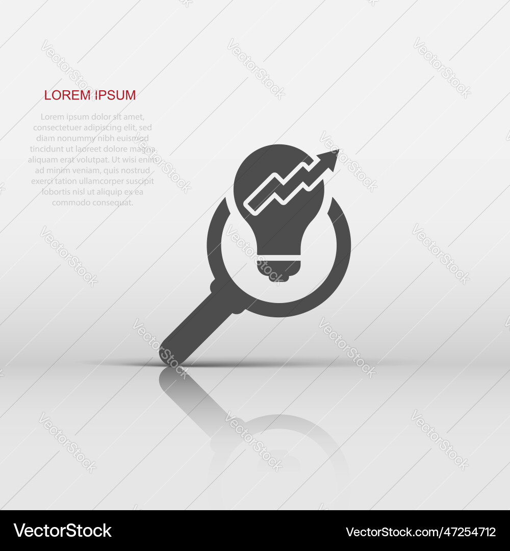 Insight icon in flat style bulb on white isolated Vector Image