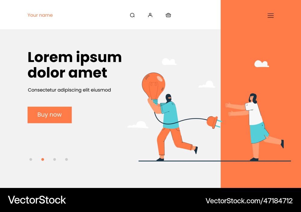 Man running away with stolen idea symbolized Vector Image